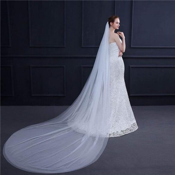 Dresses | Wedding 2t Veil Long Cathedral Veil Soft Tulle Bridal Veils ...